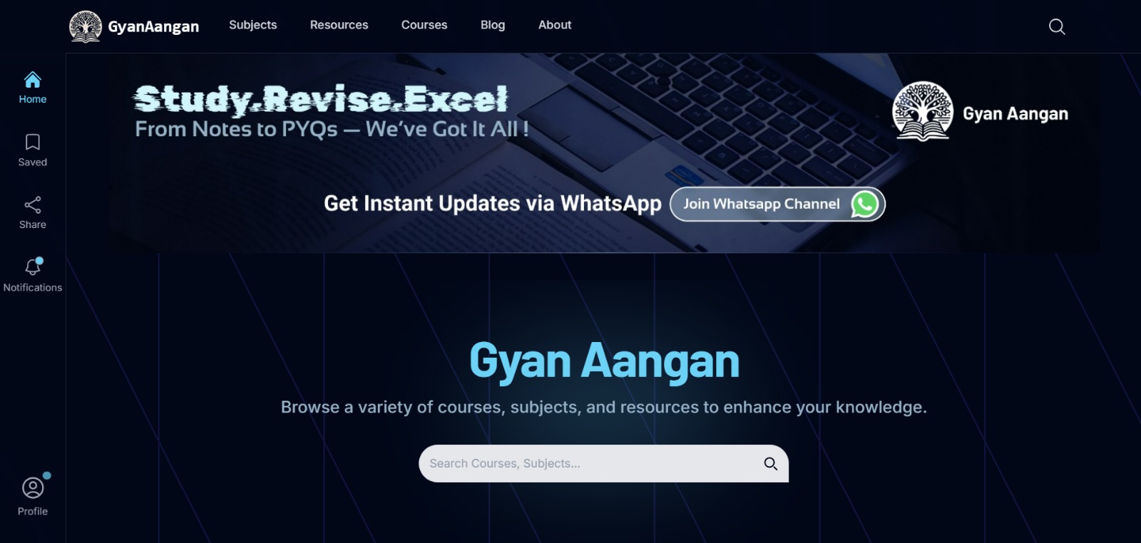 Gyan Aangan | Explore courses, resources, and subjects....